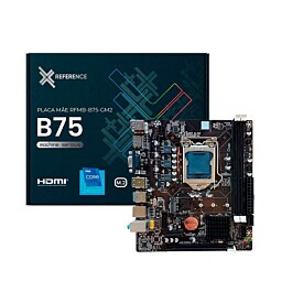 Placa mãe Reference, DDR3, Chipset B75, Socket Intel LGA1155, com Conexão M.2, LAN Gigabit, mATX ...